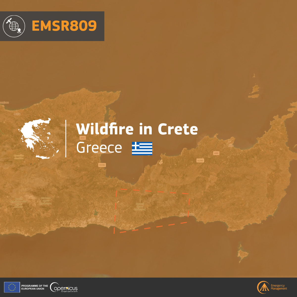 Wildfire in Crete, Greece - Copernicus EMS Mapping | Copernicus EMS On ...