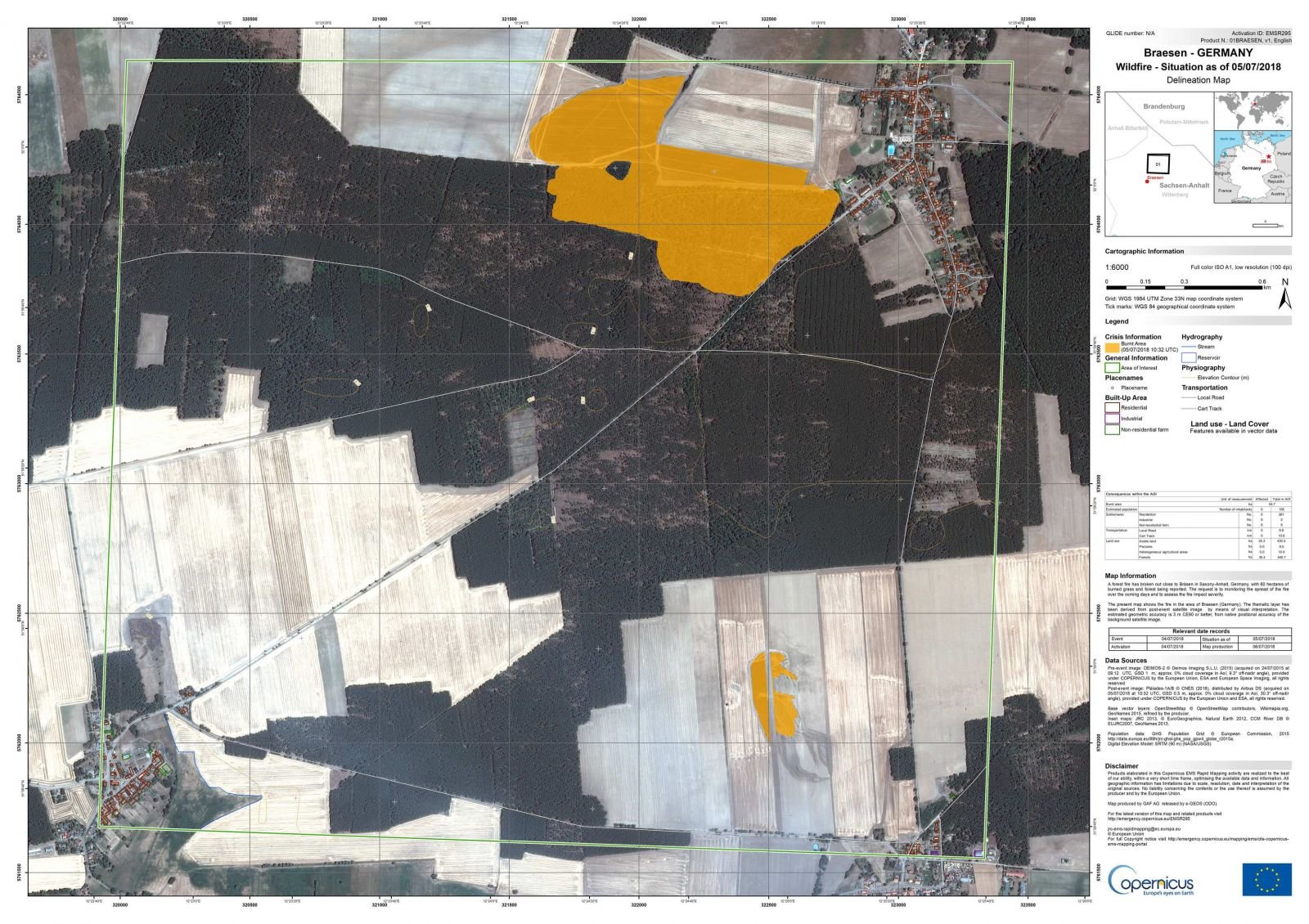 The Copernicus Emergency Management Service Monitors a Forest Fire in ...